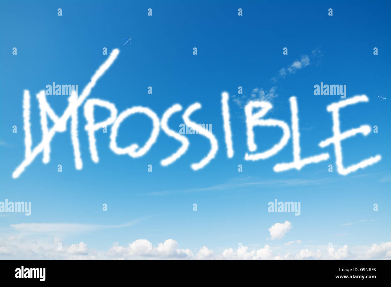 Concept word impossible written hi-res stock photography and images - Alamy