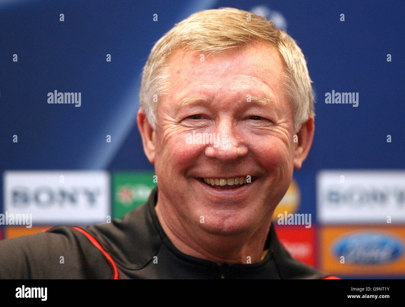 Manchester United manager Alex Ferguson during a press conference at ...
