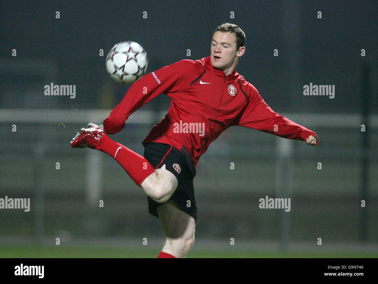 Manchester United's Wayne Rooney during a training session at Lens ...