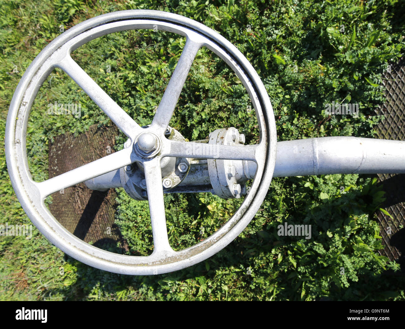 huge valve for closing and opening pipeline of the industrial plant ...