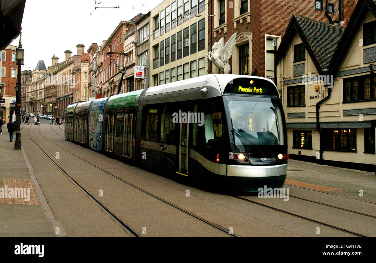 Trams nottingham city centre press association photo hi-res stock ...
