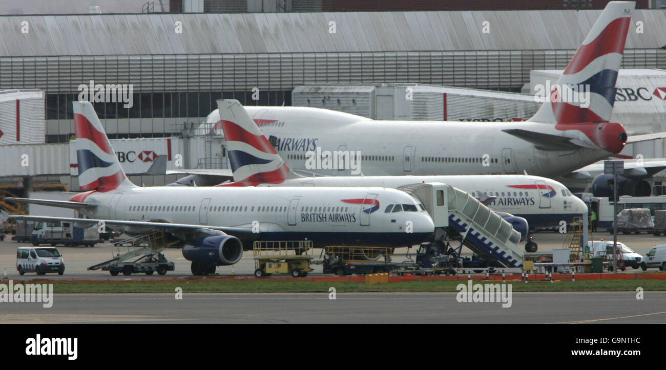 British airways aircraft terminal londons heathrow airport hi-res stock ...