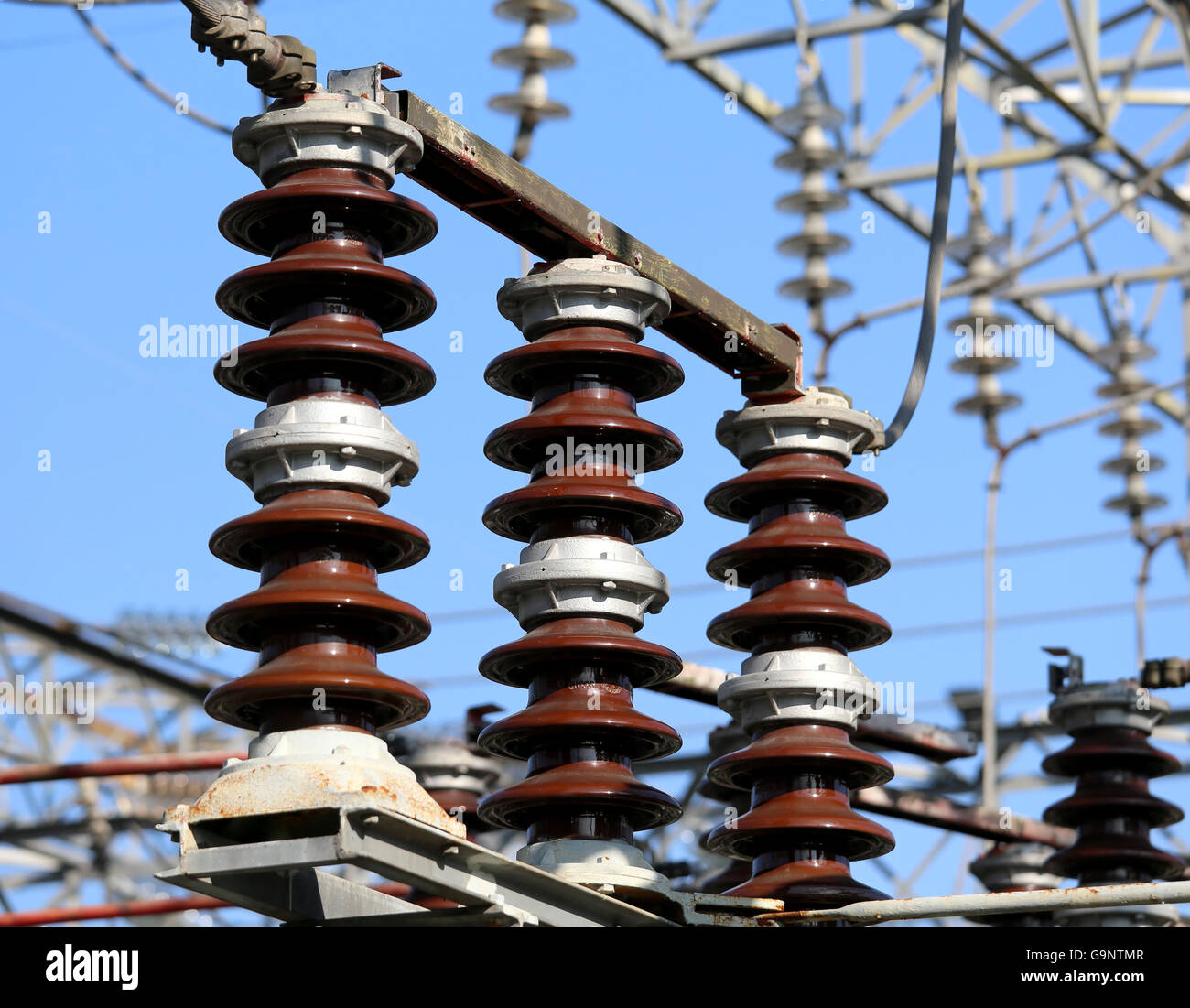 large electric switch in an electrical substation hydroelectric Stock ...