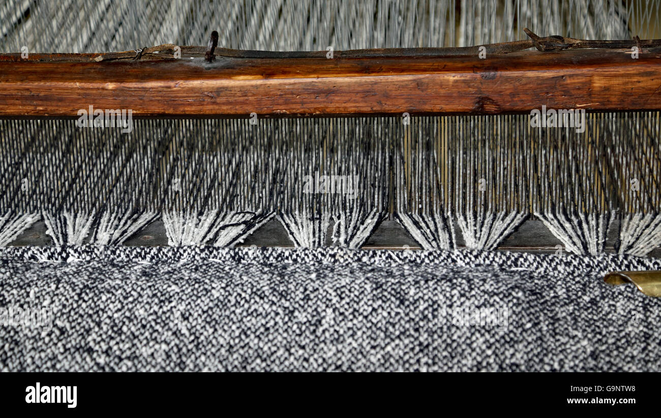 Wooden loom for the production of the fabrics in the ancient textile ...
