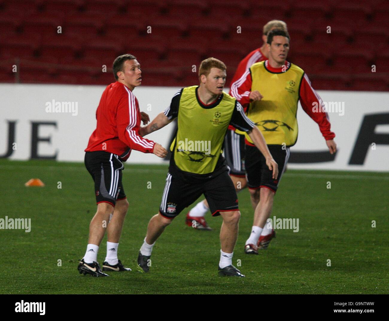 Liverpools craig bellamy l and john arne riise during training hi-res ...