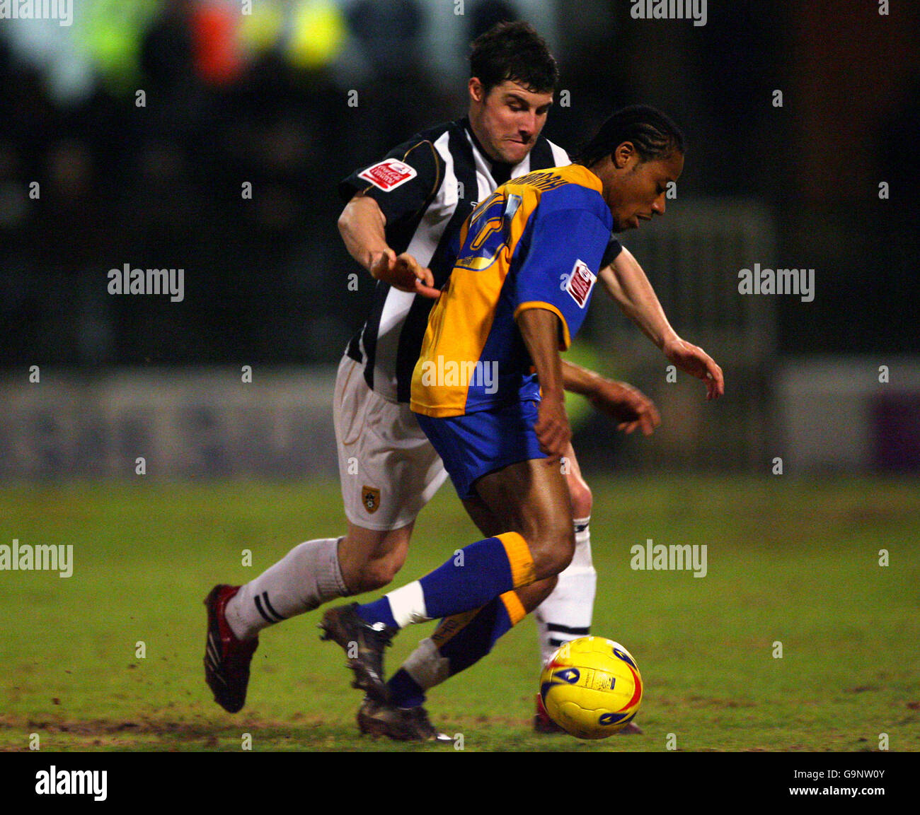 Shrewsbury Town's Derek Asamoah and Notts County's Austin McCann Stock ...