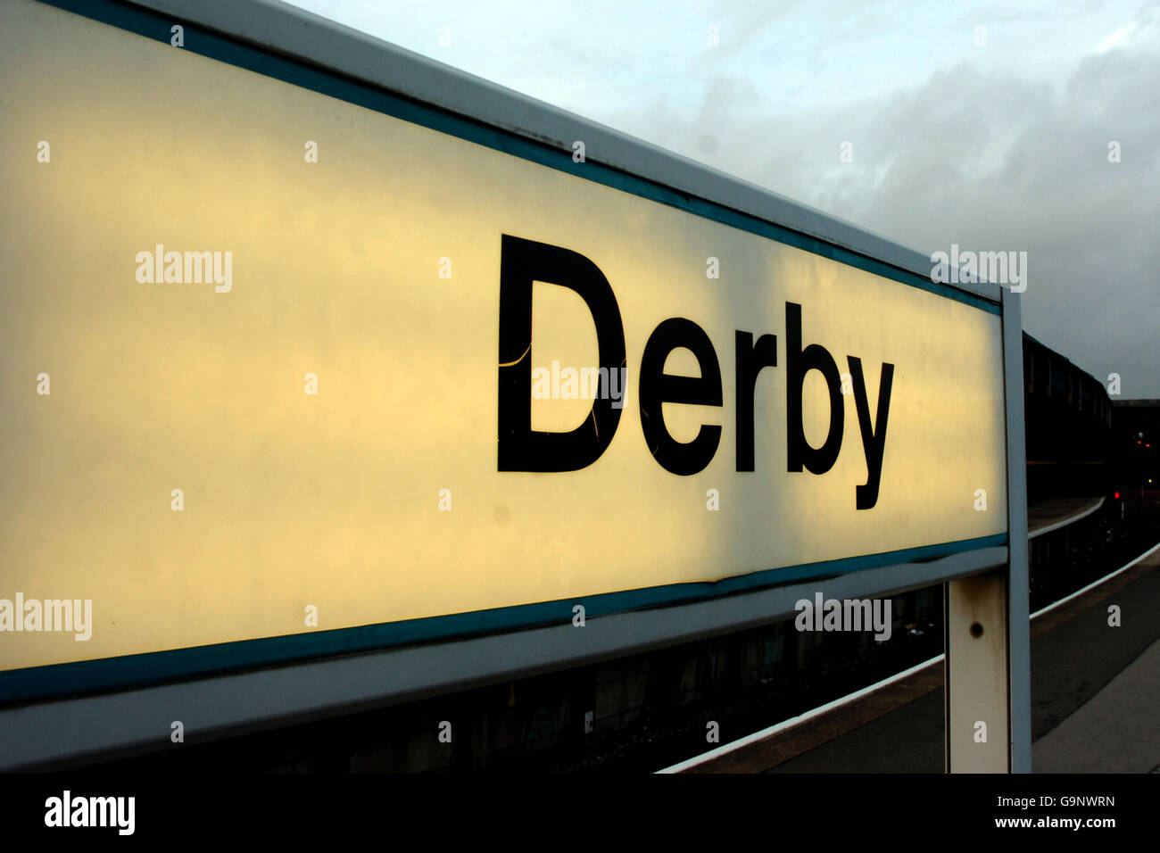 Derby station sign hi-res stock photography and images - Alamy