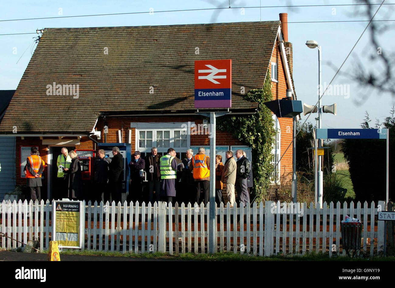 Whilst crossing the rail tracks at elsenham station in essex hi-res ...