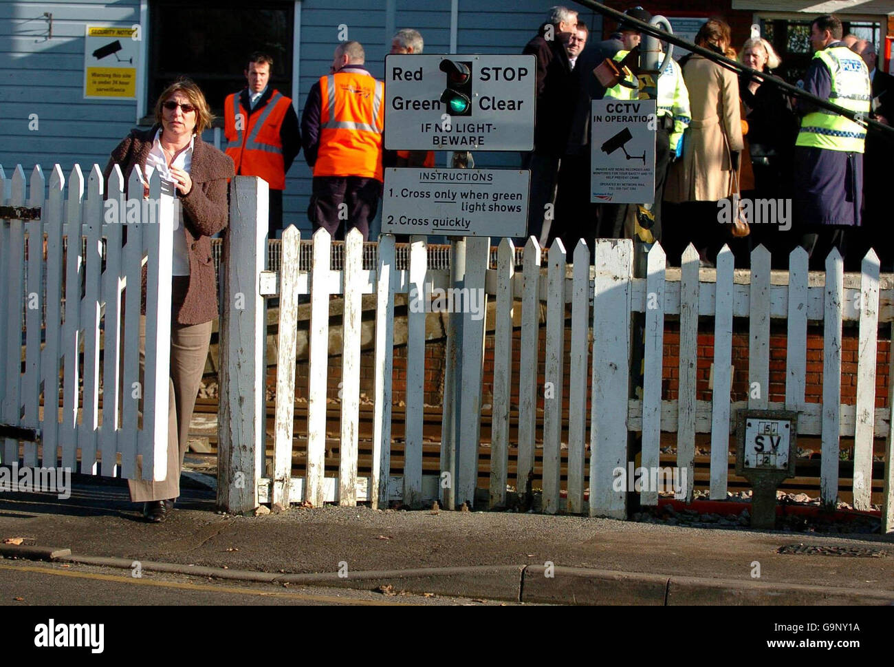 Whilst crossing the rail tracks at elsenham station in essex hi-res ...