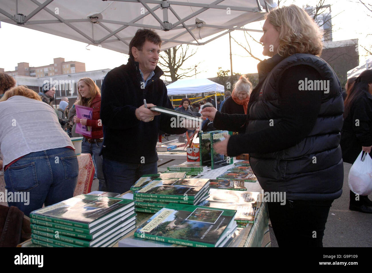 Comic Relief car boot sale Stock Photo - Alamy