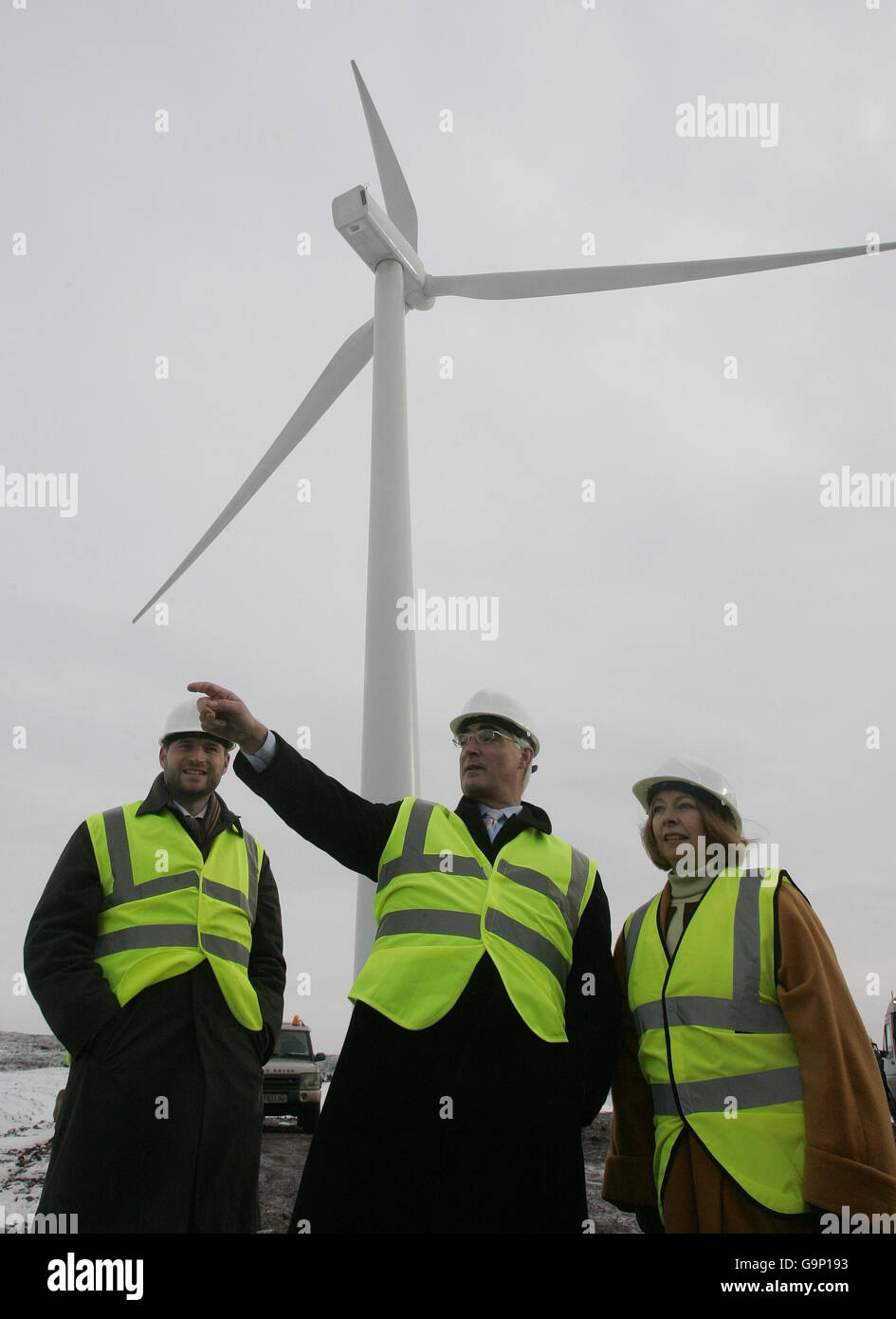 Secretary of State for Trade and Industry Alistair Darling(centre) with ...