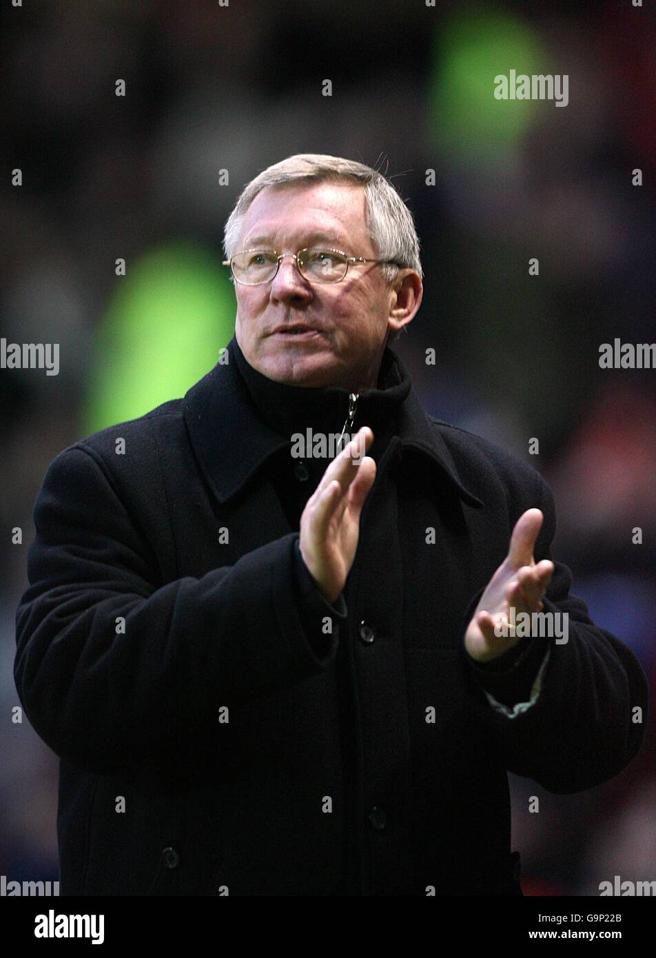 Old trafford manchester united manager sir alex ferguson hi-res stock ...