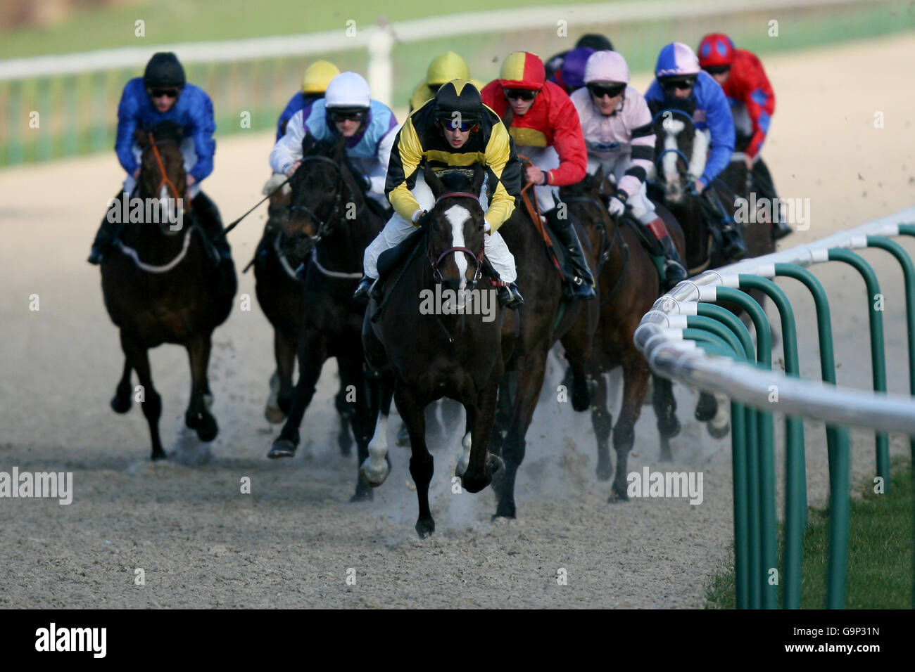 Horse Racing - Wolverhampton Racecourse. Horses take part in the Pontin ...