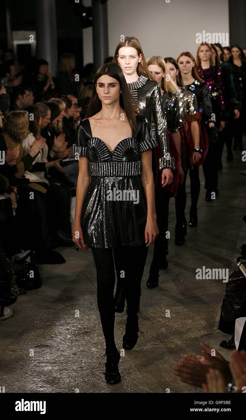 Models wearing creations by Christopher Kane at the Topshop New Gen ...