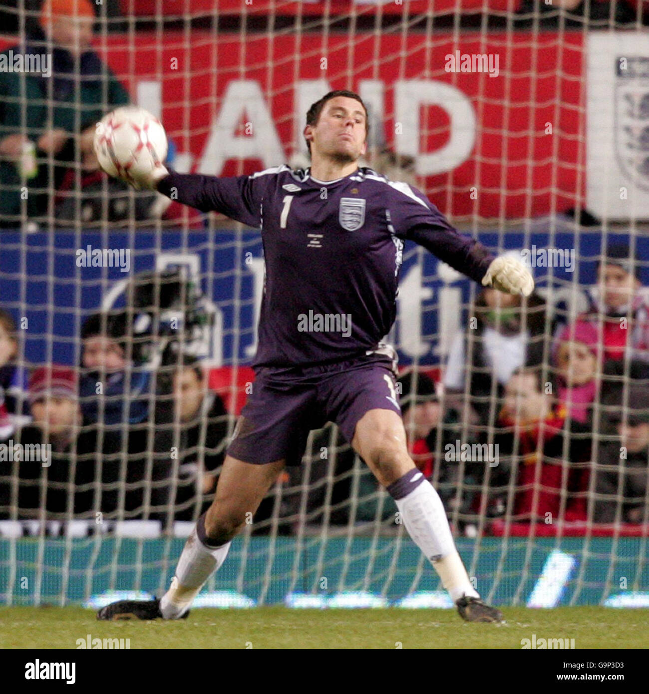 England's goalkeeper Ben Foster in action during the friendly ...