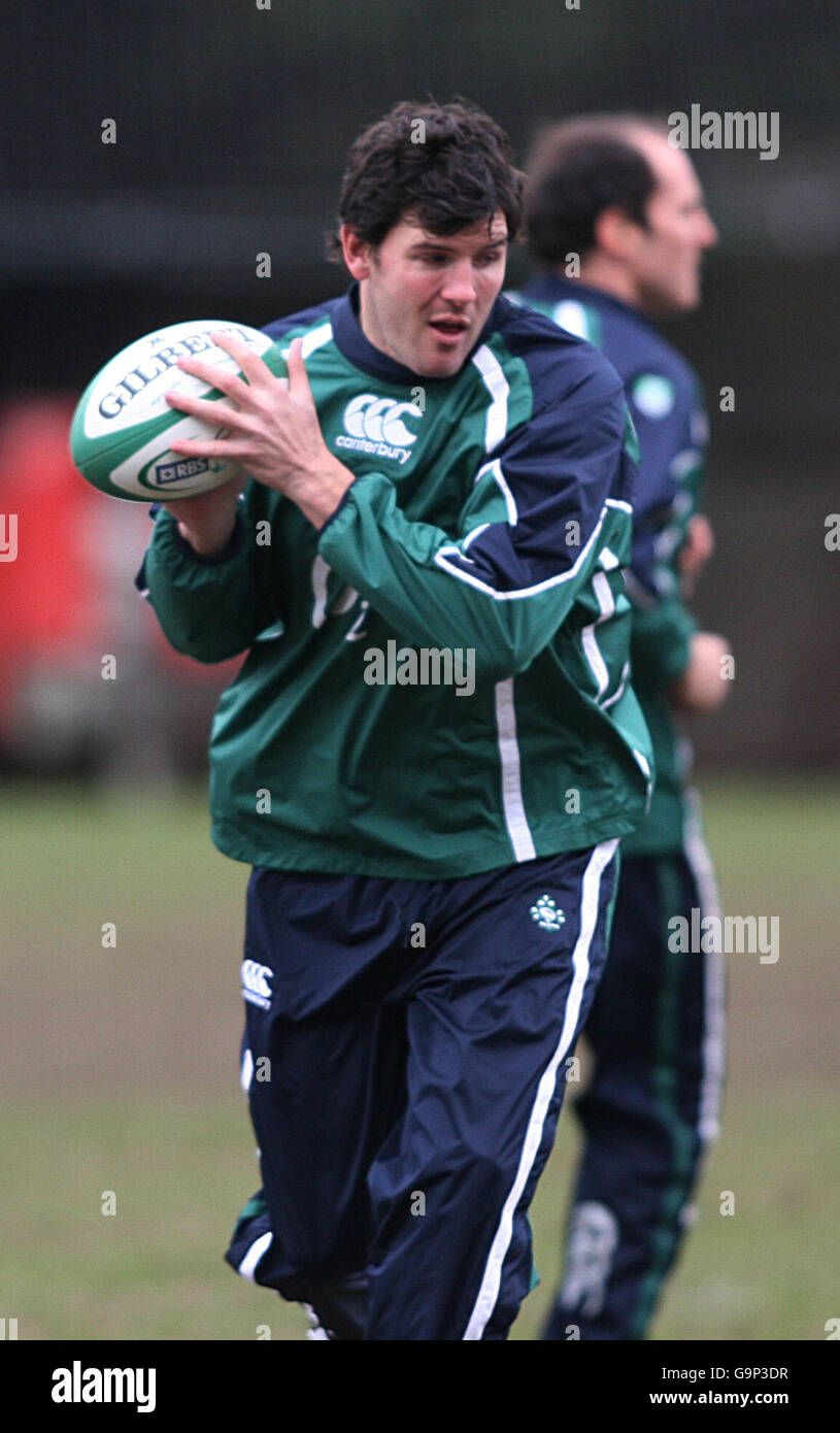 Irelands shane during training session at the lansdowne road hi-res ...