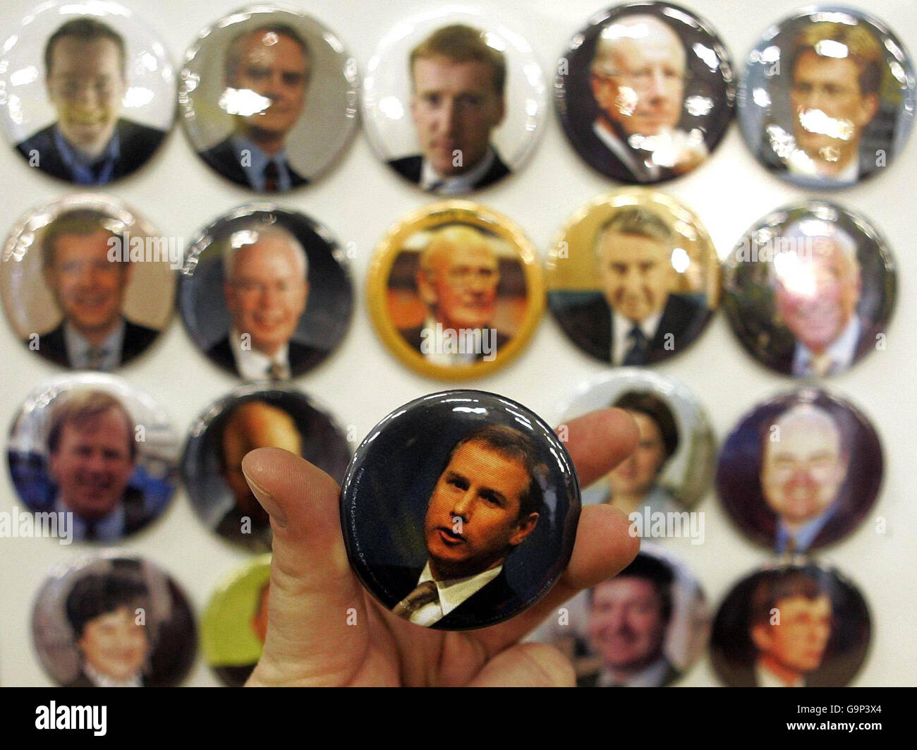 General view gv hand holding badge picture image political leaders hi ...