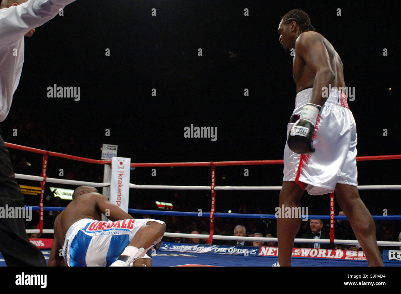 Boxing - EU Heavyweight title fight - Audley Harrison v Michael Sprott - Wembley Arena Stock ...