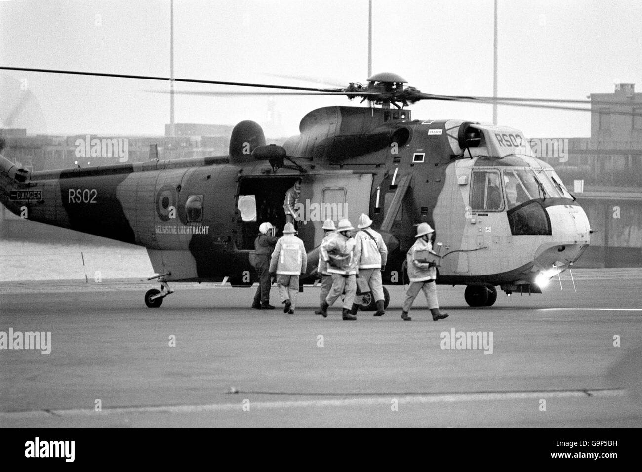 A helicopter involved in the rescue operation following the fery ...