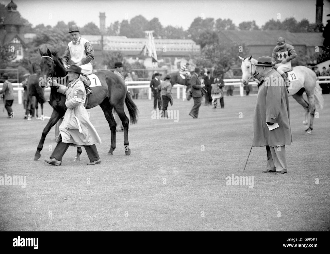 Sir Winston Churchill watching his horse 'Le Pretendant', S Clayton up ...