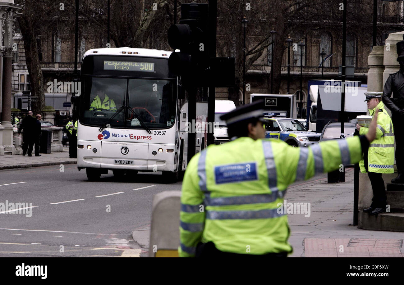 Central London coach crash Stock Photo - Alamy