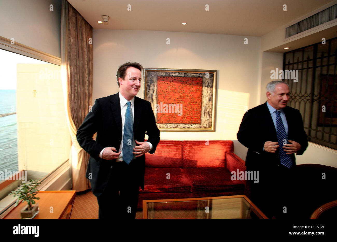 Leader of the Conservative Party David Cameron meets Benjamin Netanyahu ...
