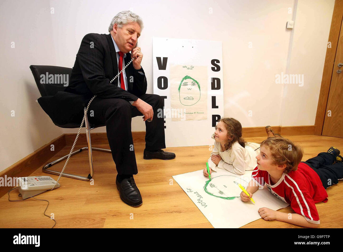 Dearbhla McDonnell (8) and her brother Ruairi (6) try their hand at ...
