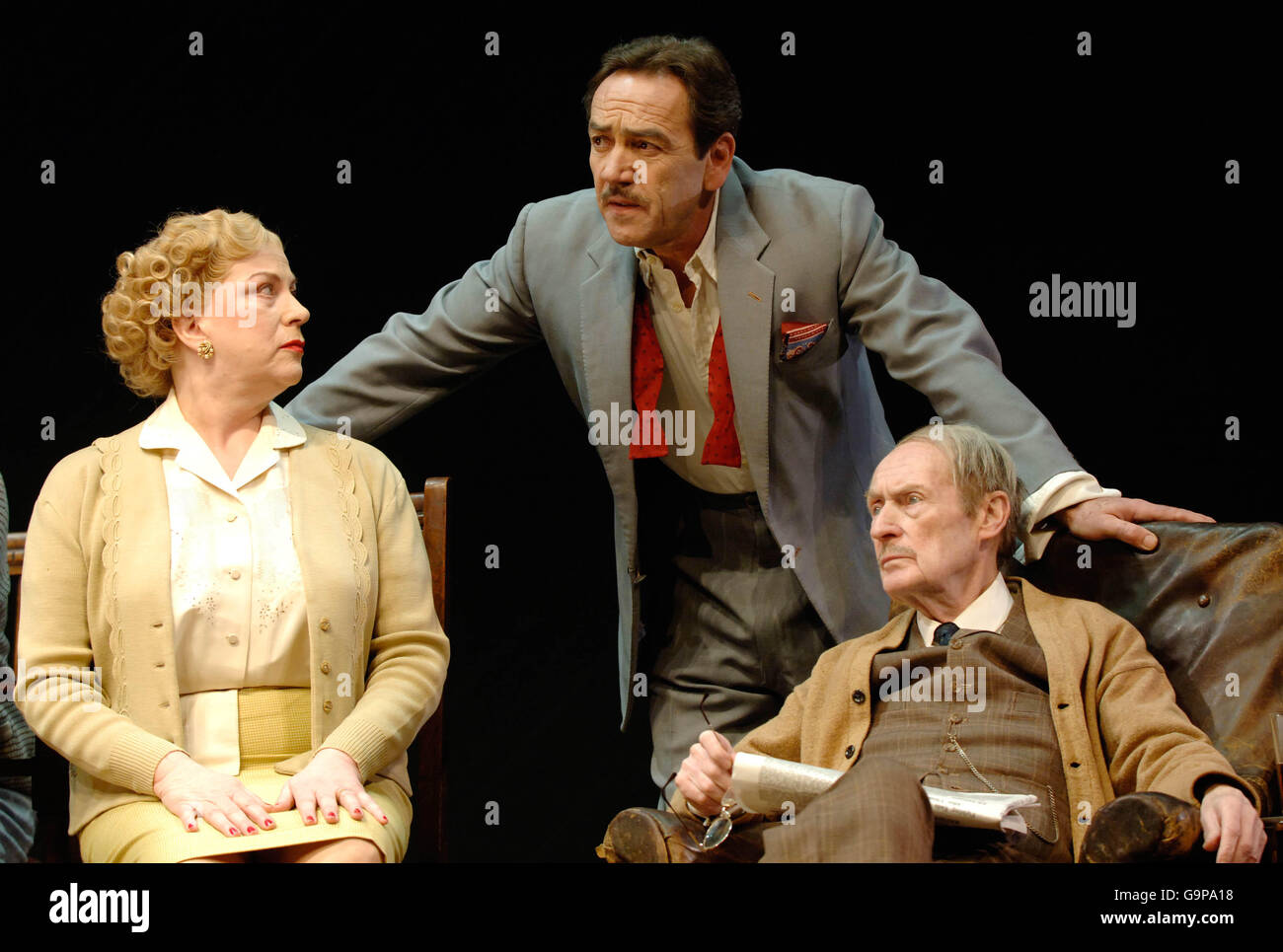 Robert Lindsay, who plays Archie Rice (centre), Pam Ferris who plays ...