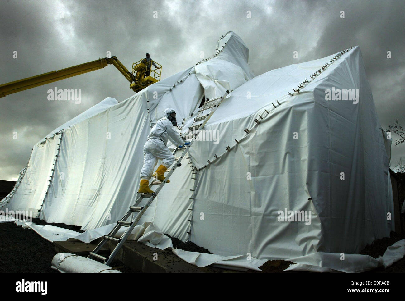 Decontamination work begins at the Village Hall in Smailholm in the ...