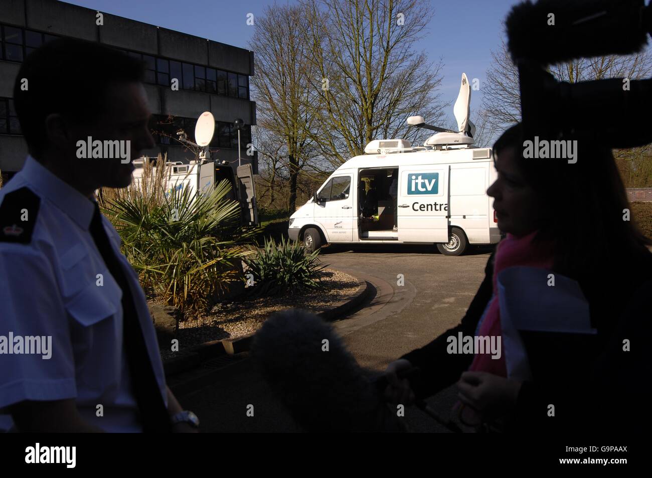 TV Broadcast vehicles Stock Photo - Alamy