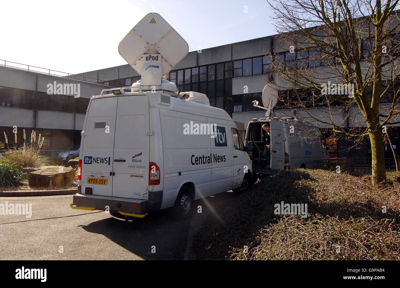 TV Broadcast vehicles Stock Photo - Alamy