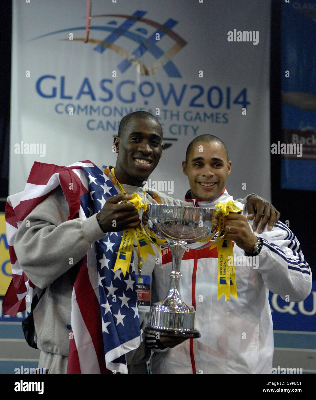 USA team captain Kenta Bell (left) and UK team captain Jason Gardener ...
