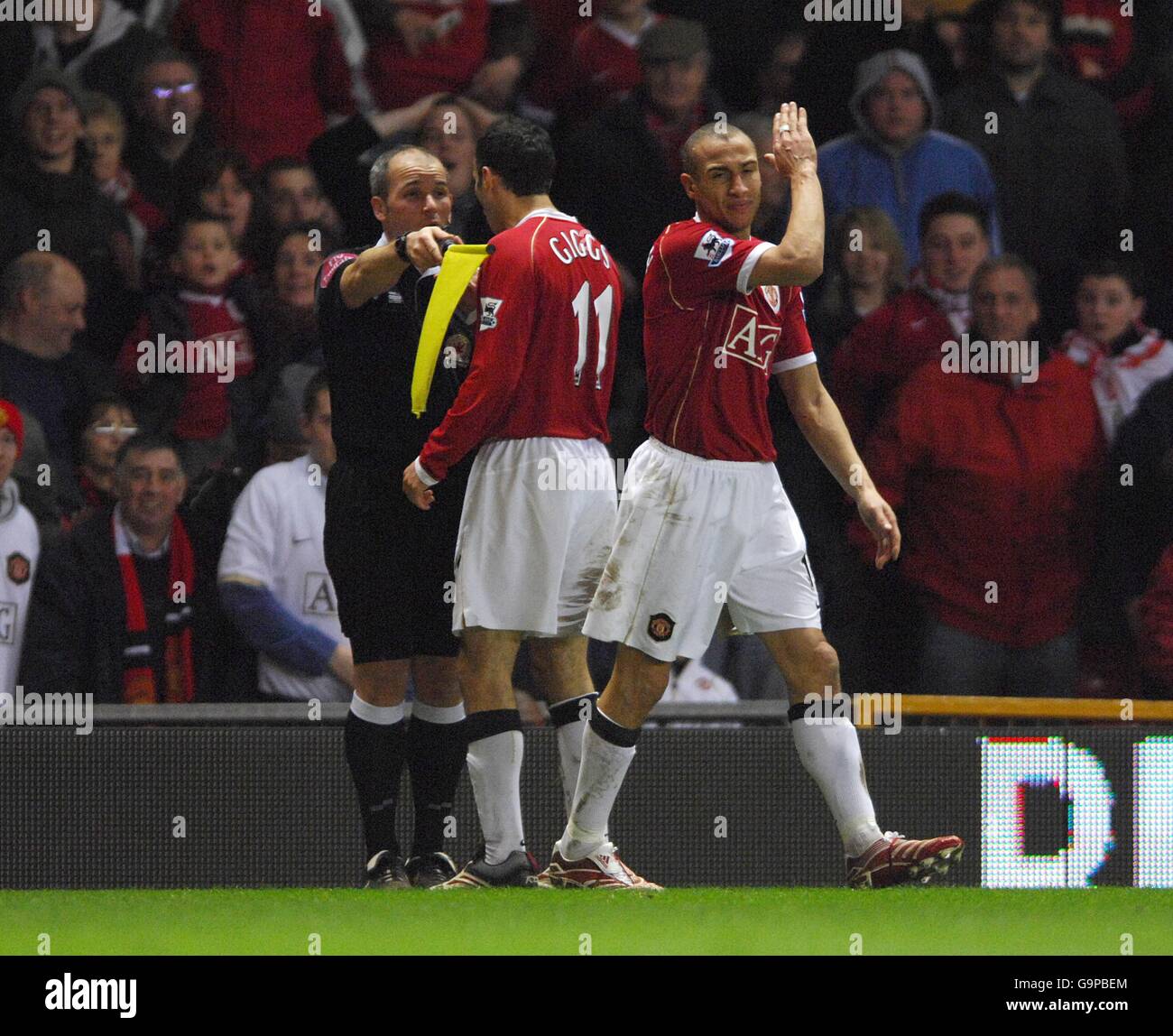 Manchester United's Henrik Larsson sees his goal ruled out for offside ...