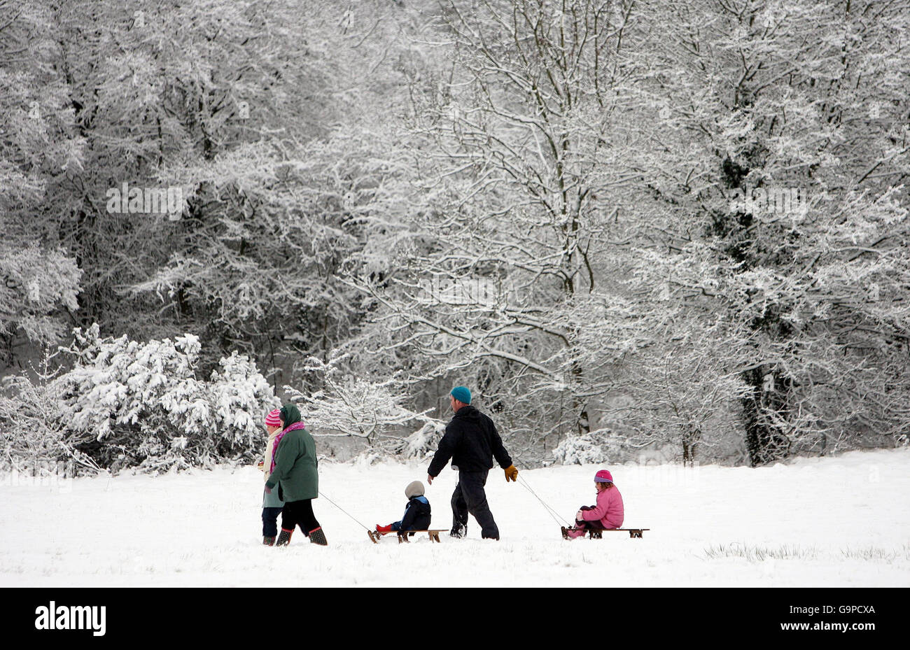 Heavy snowfall across the UK Stock Photo - Alamy
