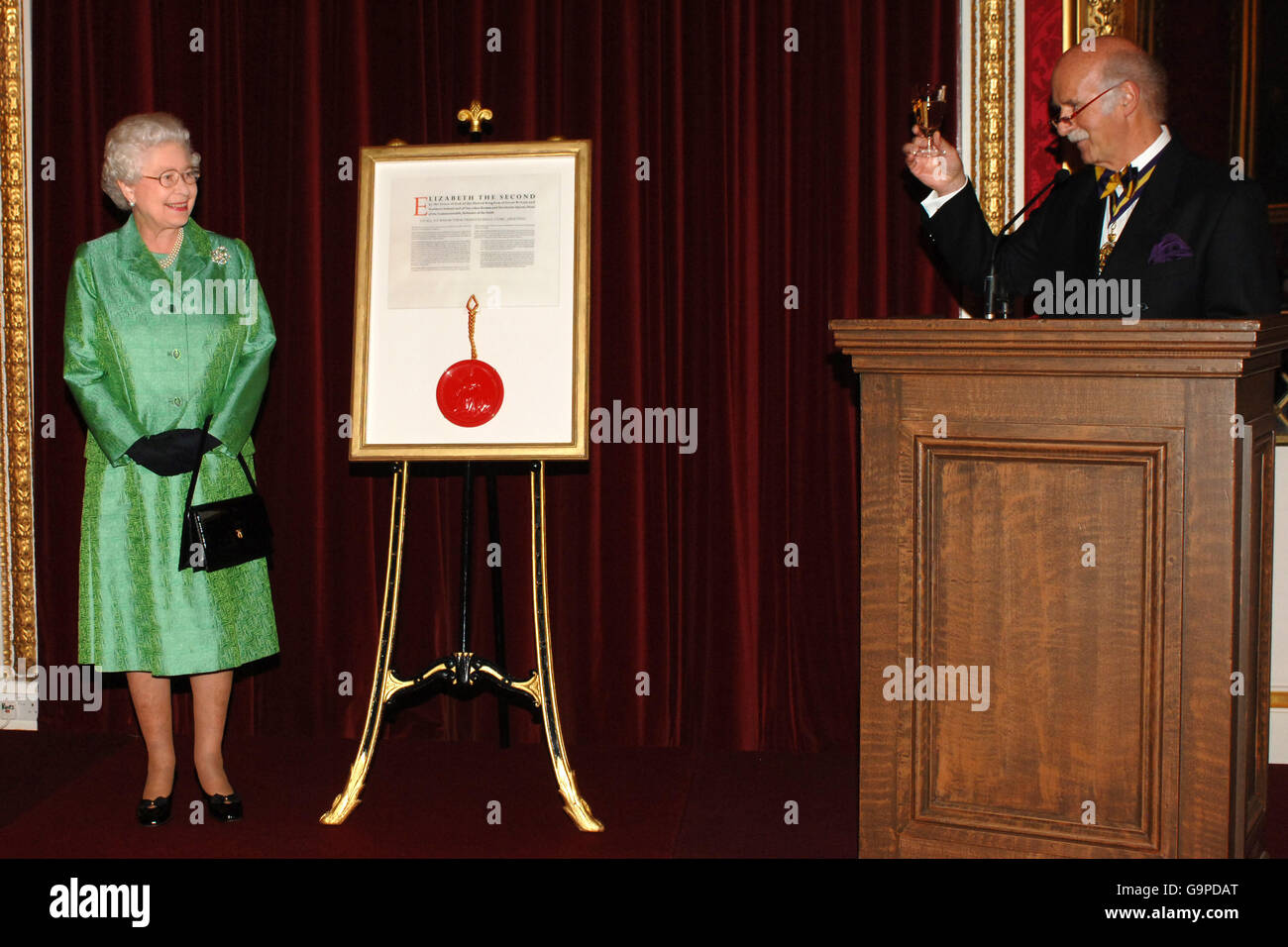 Queen Elizabeth II is toasted by Chef Anton Mosimann at Buckingham ...