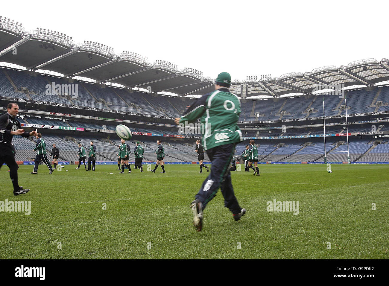 Ireland rugby squad during a training session at croke park hi-res ...