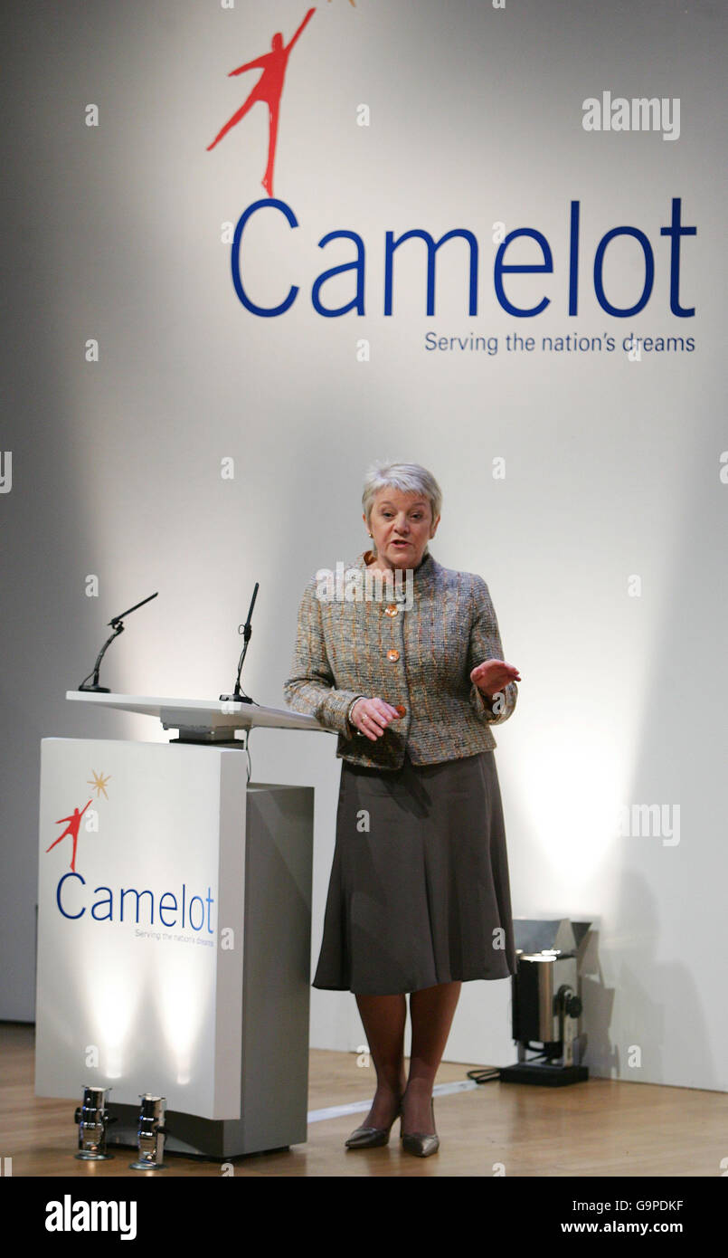 Chief Executive of Camelot Dianne Thompson speaks at a press conference ...