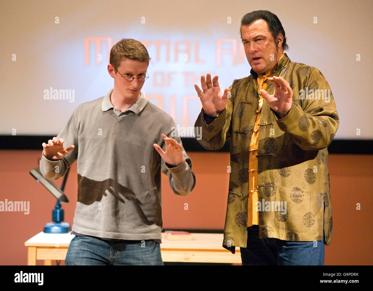 Steven Seagal films the Friday Night Project Stock Photo - Alamy
