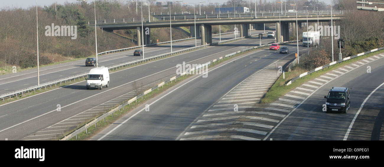 Generic transport pics. The M3 near its junction with M25 at Staines ...