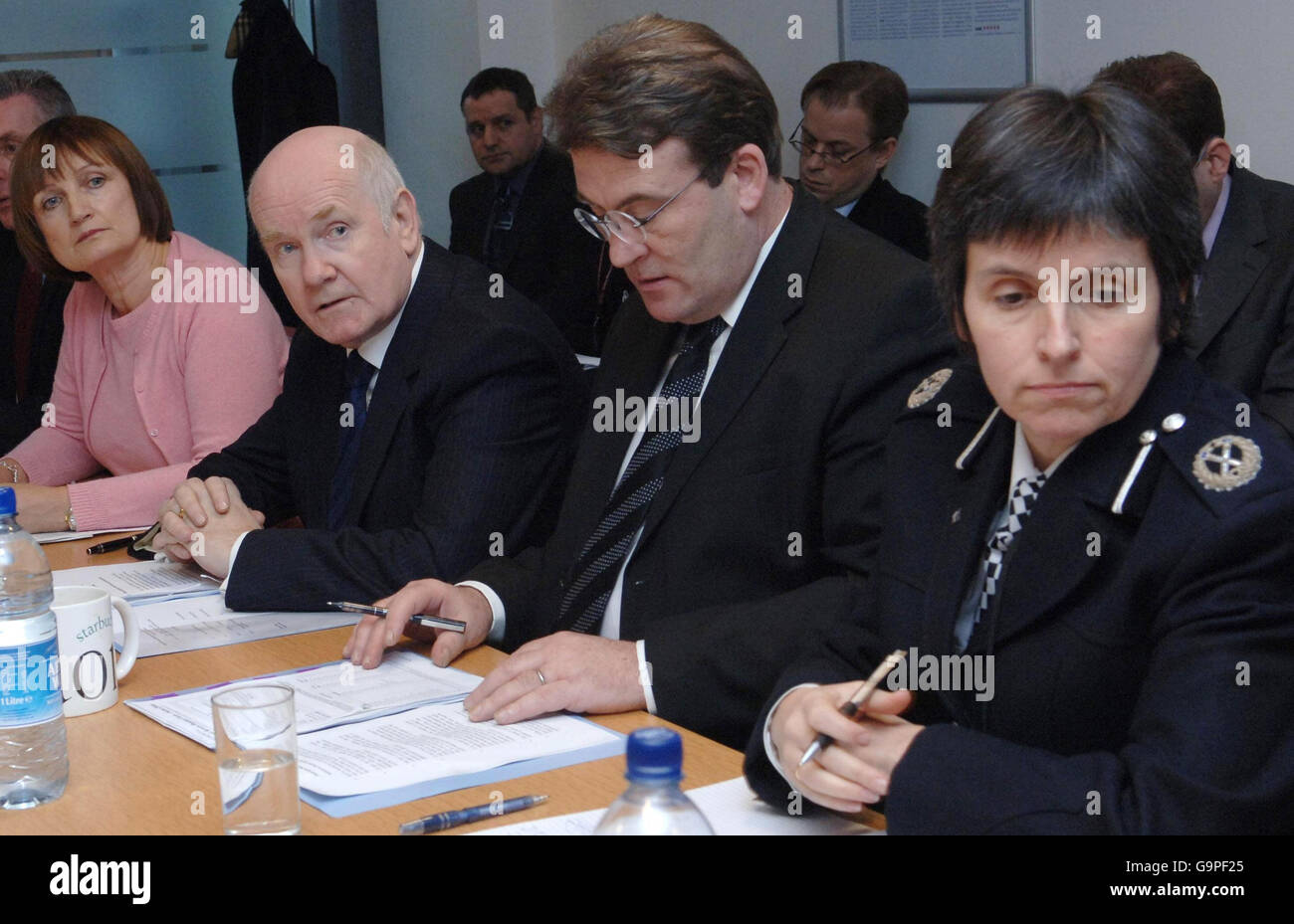 Home Secretary John Reid (centre) and Home Office Minister Tony McNulty ...
