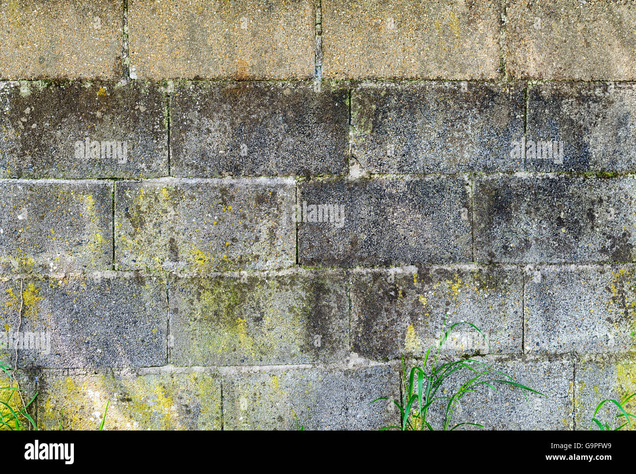an old wall with concrete blocks Stock Photo - Alamy