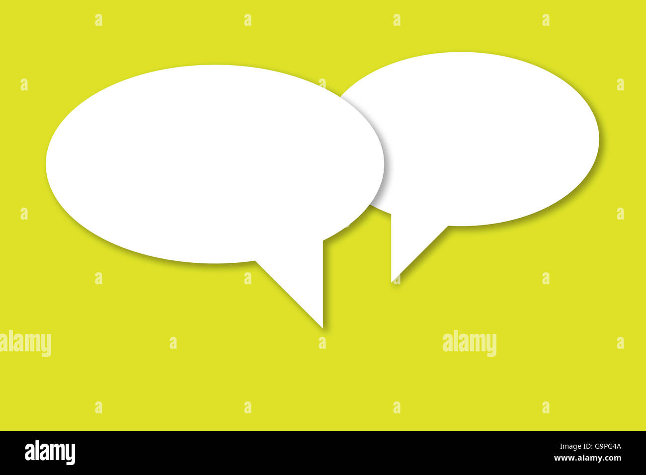 Two speech bubbles as a concept for dialog and communication Stock ...