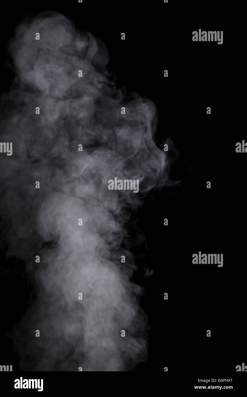 Abstract white water vapor on a black background. Texture. Design ...