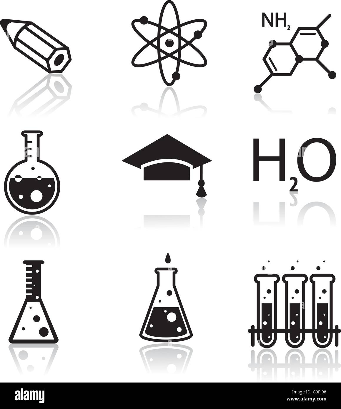 Chemistry icons for learning and web applications Stock Vector Image ...