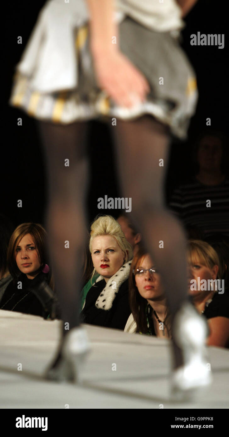 A model on the catwork is watched by the audience during the Glasgow ...