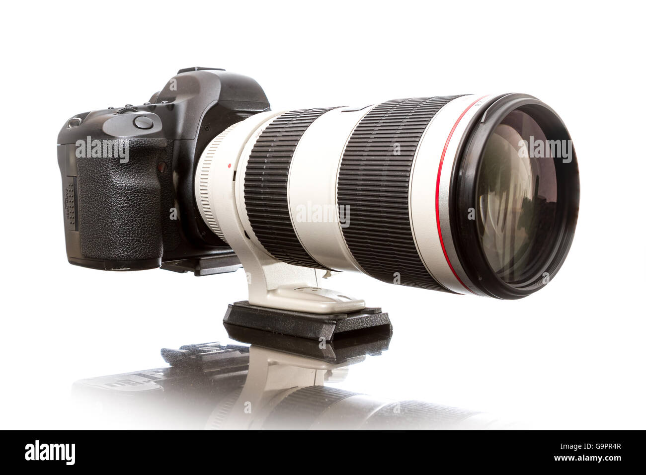 black Camera whit an big object in white Stock Photo - Alamy