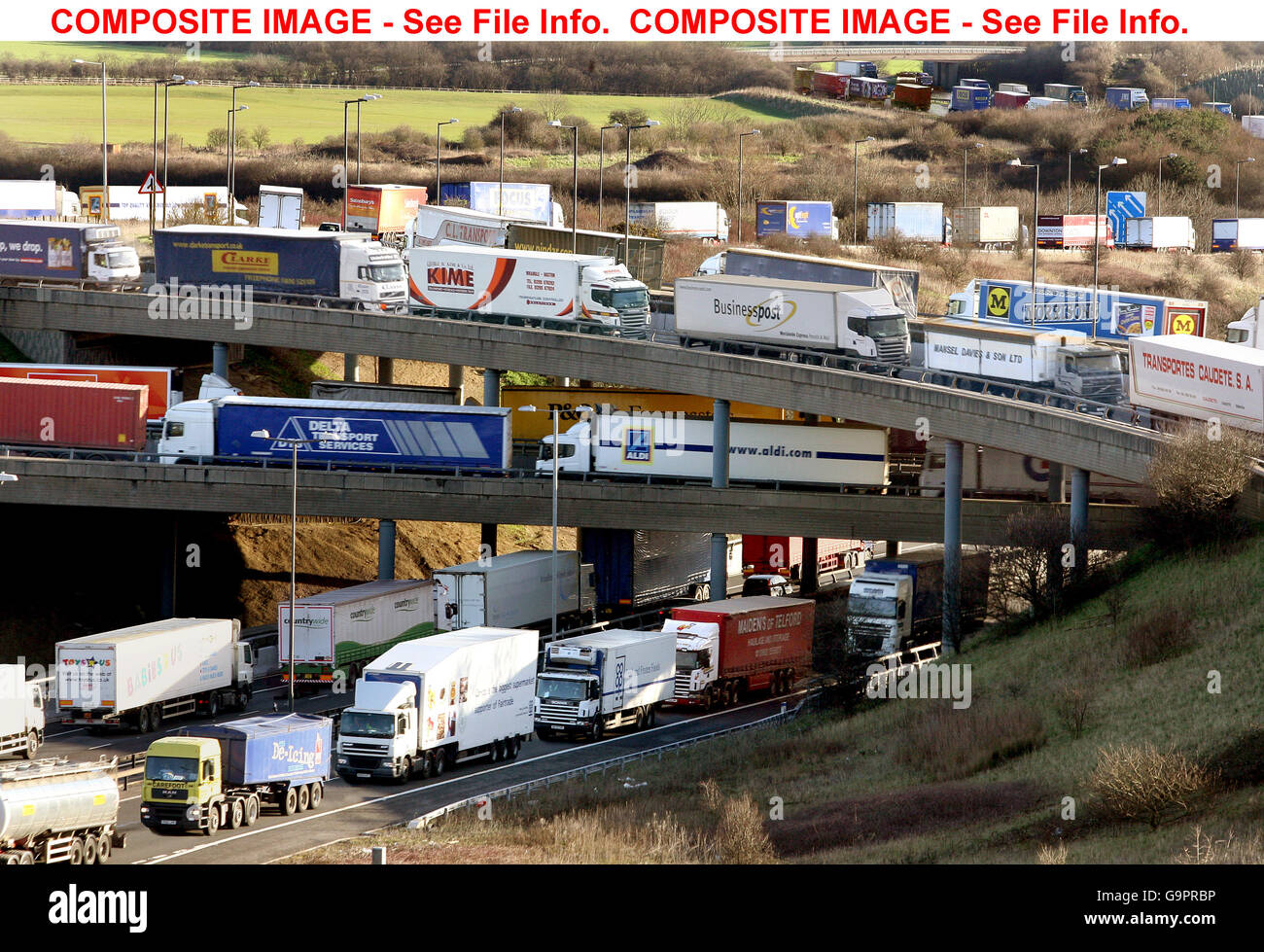 Composite image shows a selection of heavy goods vehicles which ...