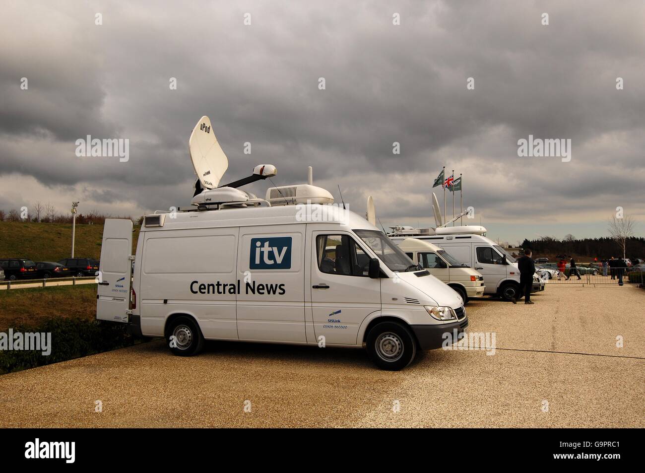 TV Broadcast vehicles Stock Photo - Alamy