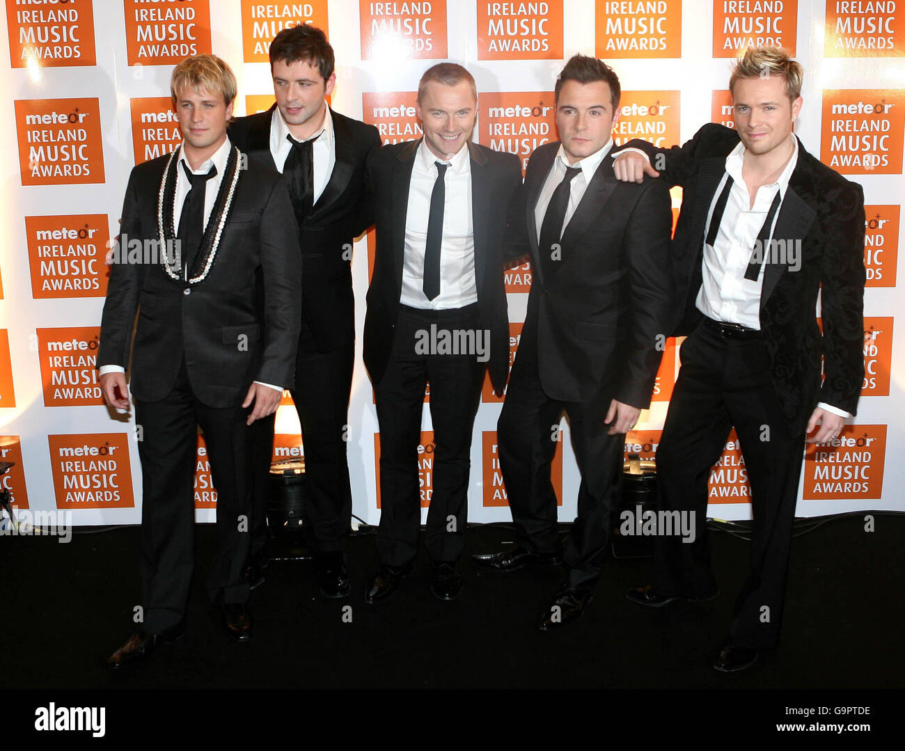 2007 Meteor Music Awards. Ronan Keating (centre) and West Life at the ...