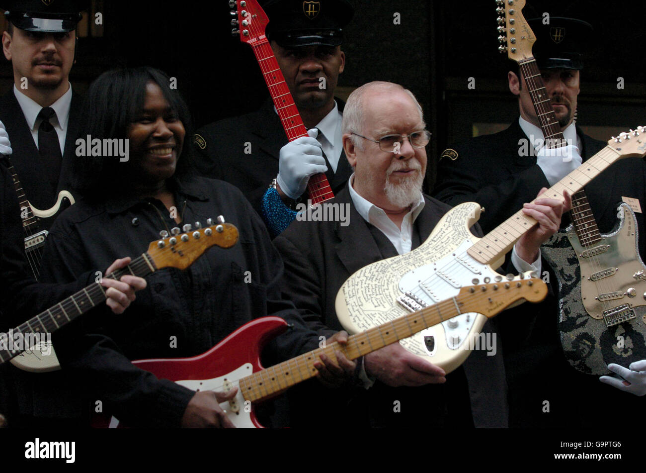 Legendary guitars at Harrods - London Stock Photo - Alamy